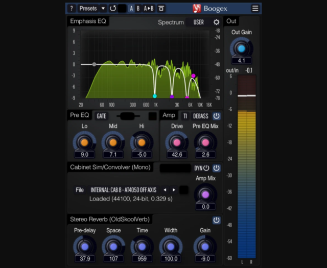 【フリー】シンプルで多機能ギターアンプ、キャビネット「Voxengo Boogex」 | VST情報局